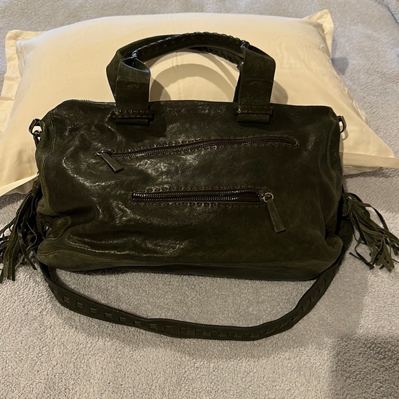 Bags | Hunter Green Leather Carla Mancini Large Crossbody And Handle ...